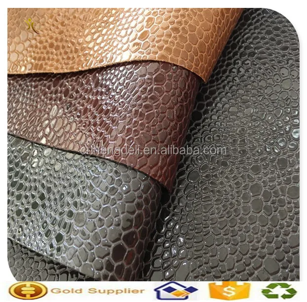 PU Artificial Synthetic Leather for Bags with Embossed Pattern