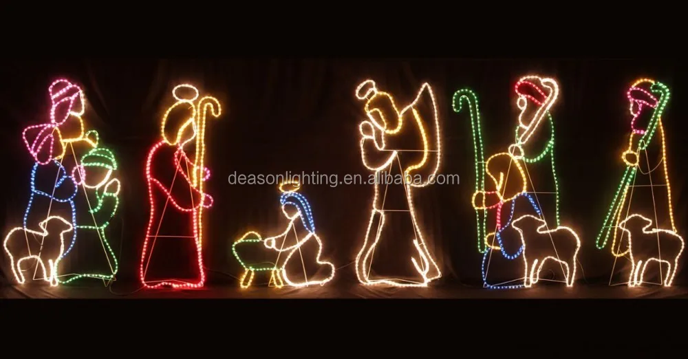 Outdoor 120cm Nativity Scene Standing Camel Rope Light Motif - Buy ...