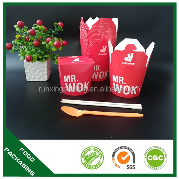 Take Away Custom Print Paper Spaghetti Box With Cover - Buy Logo ...