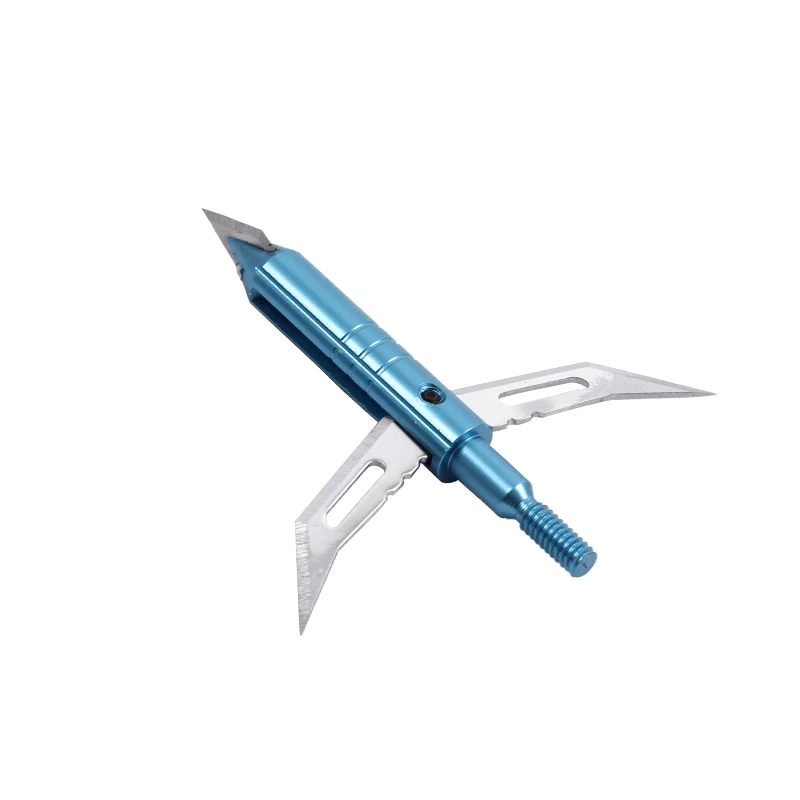 Spg Archery 100 Grain Blue Broadheads With Blades Arrowheads For ...