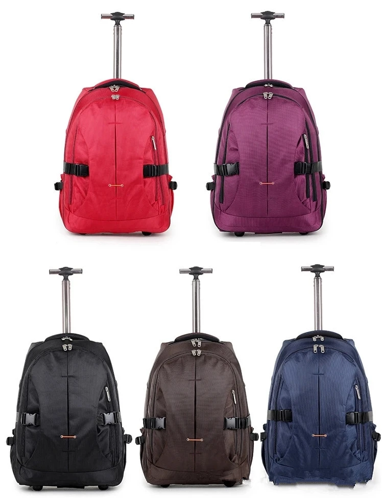 Cabin Carry On Concealable Shoulder Straps Laptop Wheeled Rolling Travel Trolley Backpack - Buy ...
