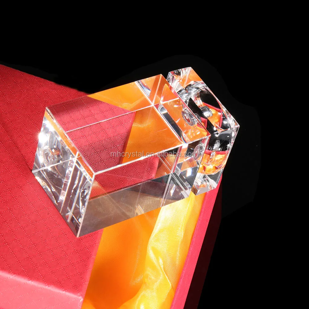 Led Light up Crystal Glass 3d Laser Crystal Cube MH-F0584