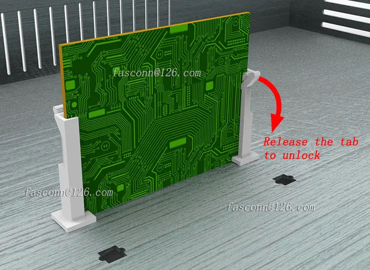 Plastic Vertical Mount PCB Card Guide - Locking & Latched