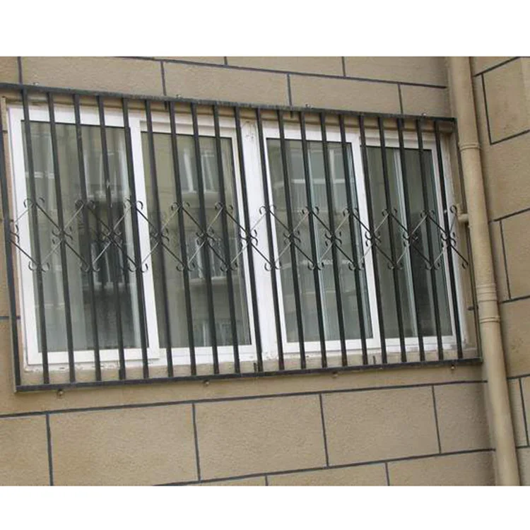 Durable Wrought Iron Window Guards with Stainless Steel Netting