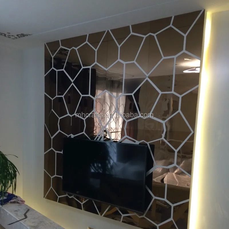 Diy 3d Adhesive Backed Wall Decor Mirror Sticker- Easy Sticking - Buy ...