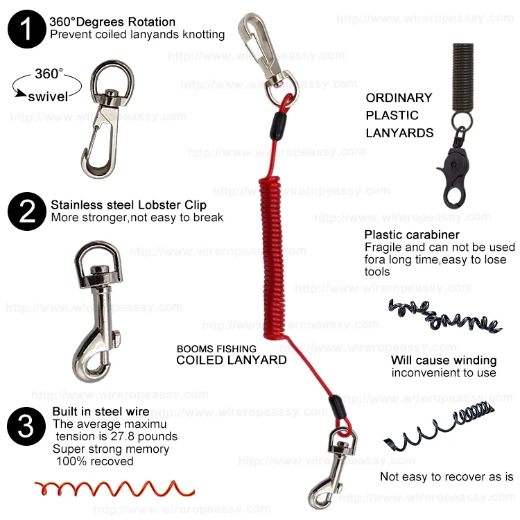 Marine Boat Outboard Safety Kill Switch Keys Sprial Coiled Lanyard ...