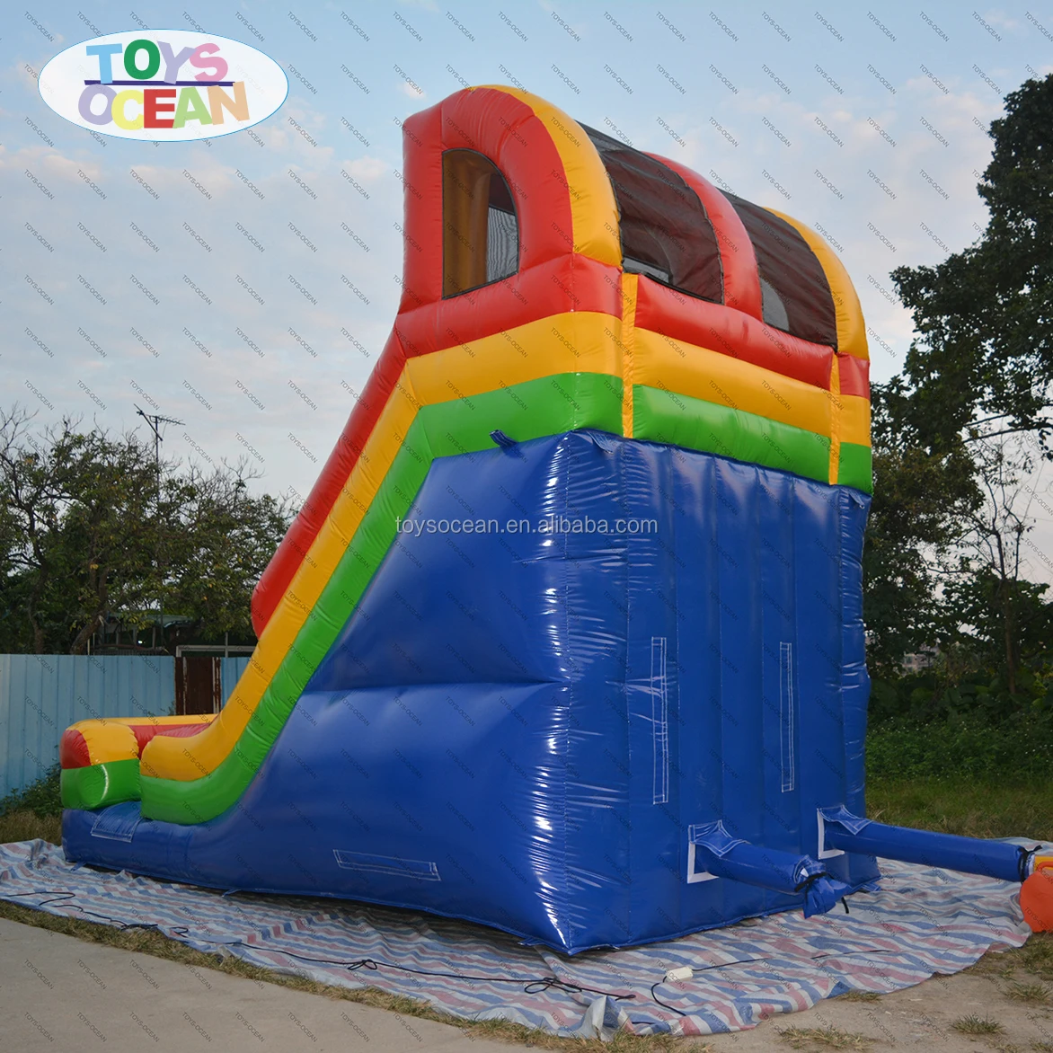 Customized Commercial Inflatable Water Dry Slide With Pool For Party ...