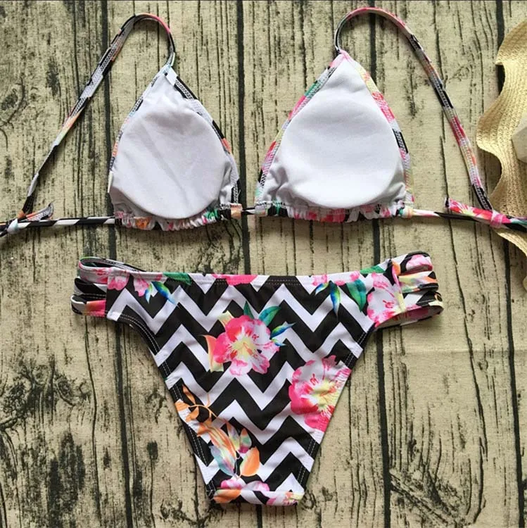 Floral Print Bikinis New Summer Swimwear Women Swimsuit Beach Bathing