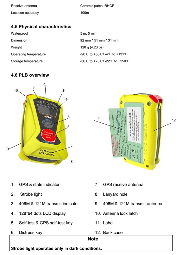 Cospas-sarsat Personal Locator Beacons Vpl8 406mhz Distress Signal And ...