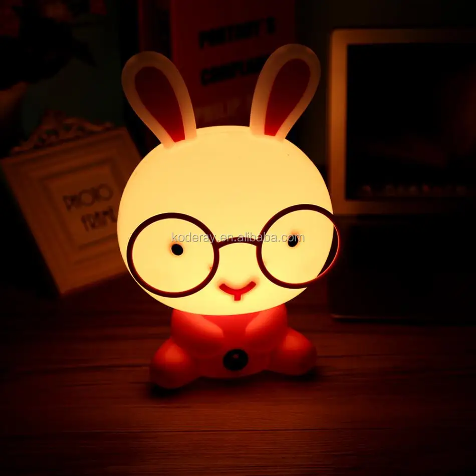 Lovely Eu Plug Plastic Baby Bedroom Lamp Animal Led Night Light Rabbit ...