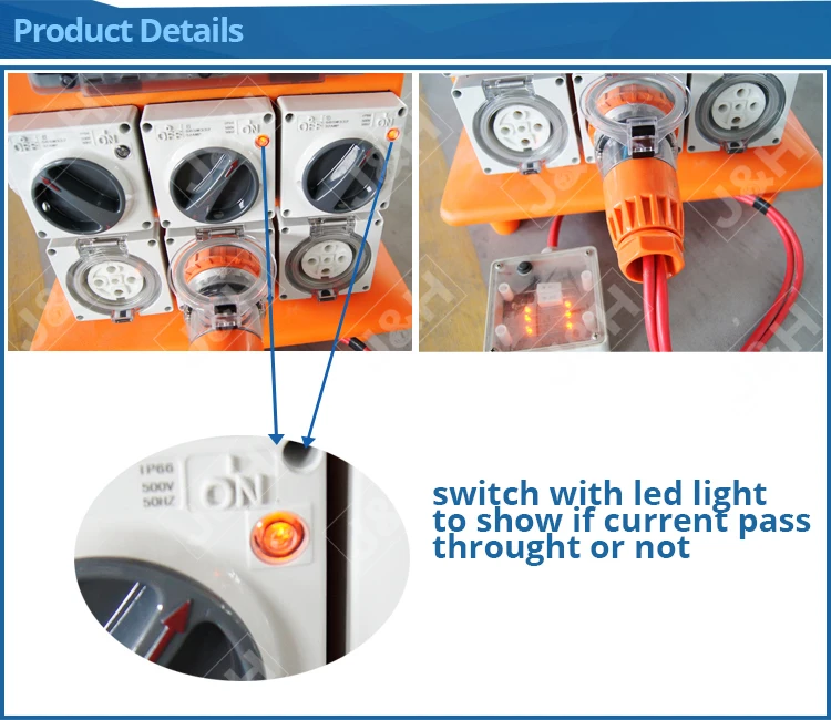 Customized Ip44 Ip67 Portable Distribution Board With Light - Buy Power ...