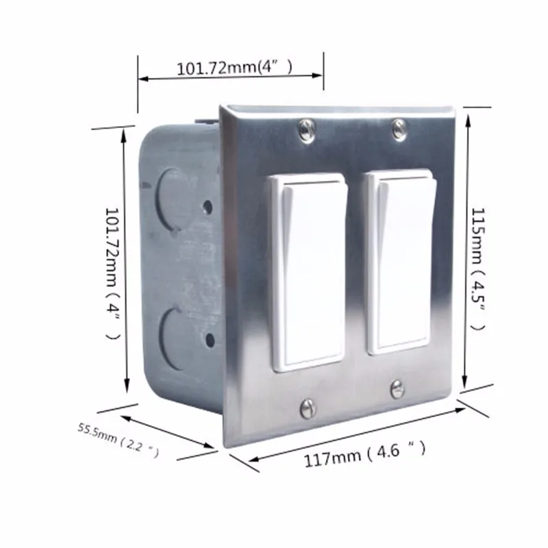 15a 277v Three Way Switch With Metal Box And Steel Plate - Buy Three ...