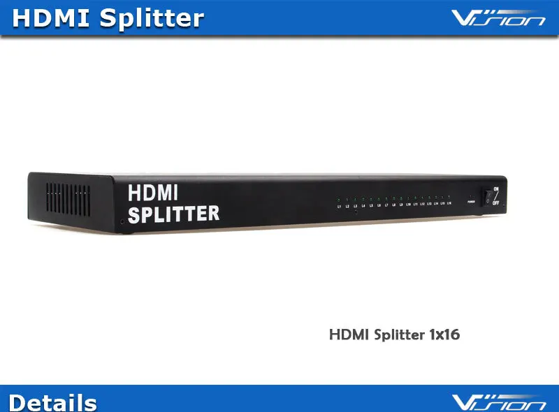 16 Port Hdmi Splitter 1x16 1 In 16 Out Video Splitter Hdmi-full Hd ...