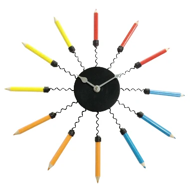 Creative Kids Clock Colorful Pencil Clock Decorative Wall Clock for ...