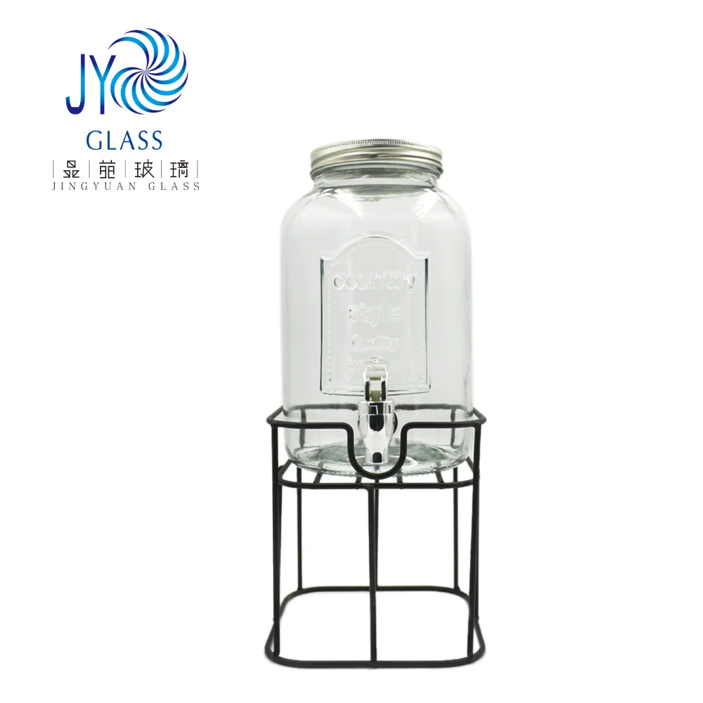 4 Liter Glass Mason Jar - Multifunctional Beverage Dispenser
