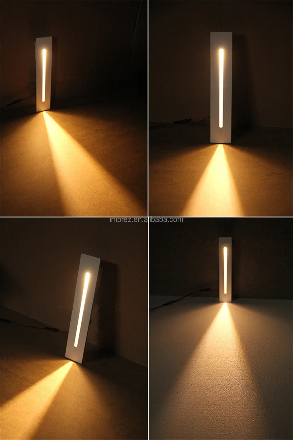 Aluminum 3w Recessed Led Corner Wall Light Lamp For Porch,Pathway,Step ...