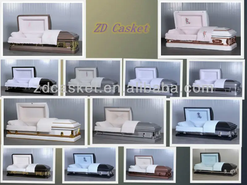 Square Silver Oversize Adult Funeral Casket with Fix bar with Crepe for ...