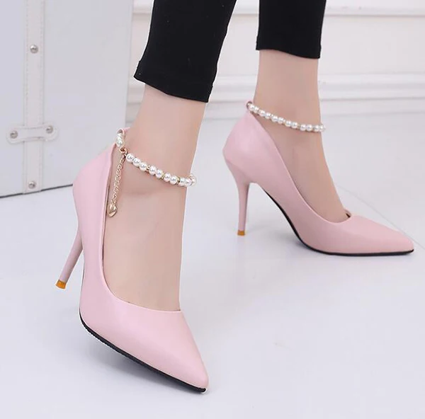 Stiletto Heels Chinese Hot Girls Party Wear High Heels With Pearl ...