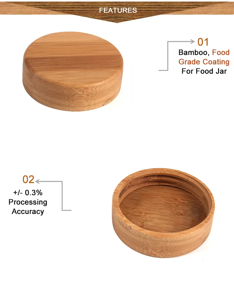 Bamboo Screw Caps - Durable, Spill-Proof Storage Solutions