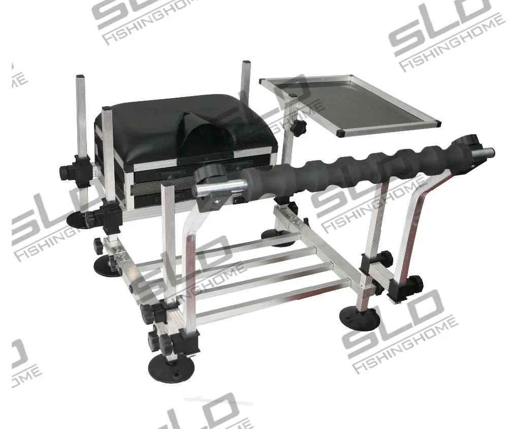 Aluminum Fishing Seat Box with Footplate & EVA Rod Rest & Metal Side ...