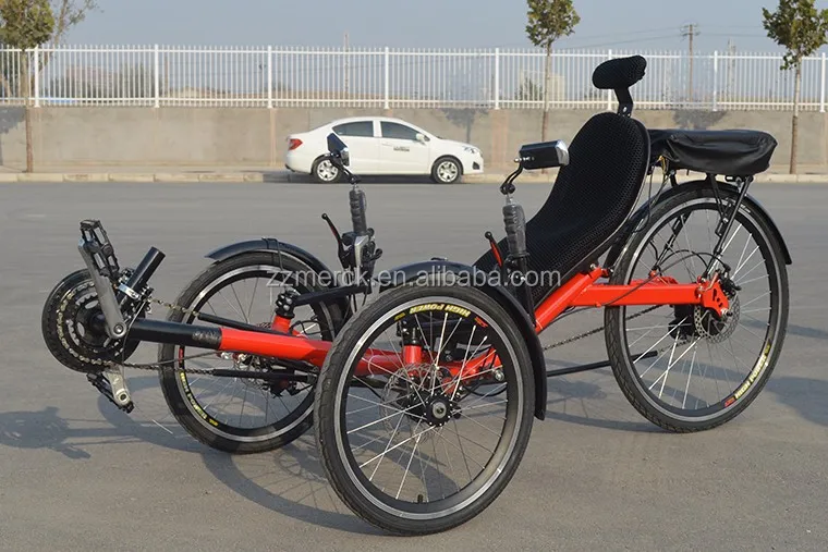 New Design Two Front Wheels One Person Electric Recumbent Trike Tadpole ...