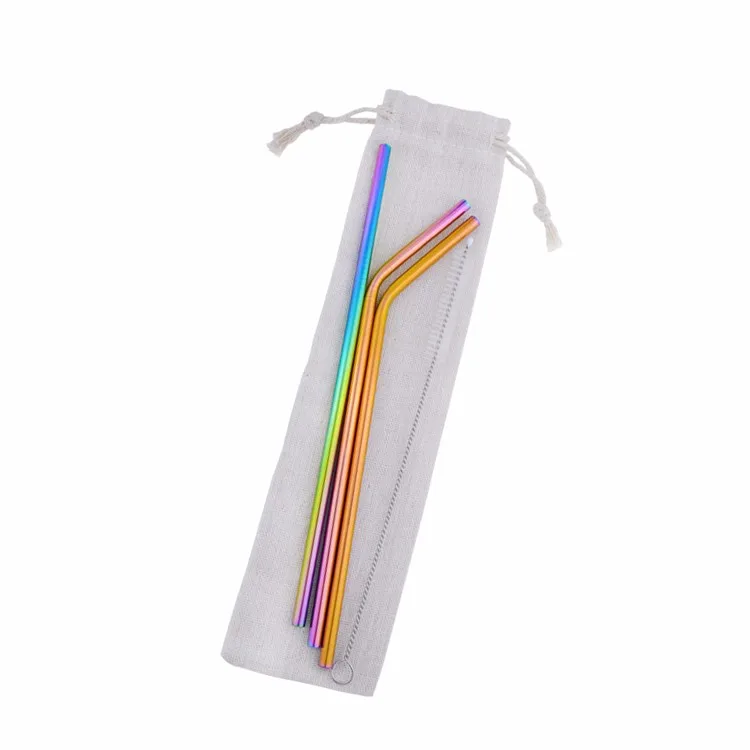 Colored Metal With Logo Stainless Steel Straw Drinking Straws Bar ...