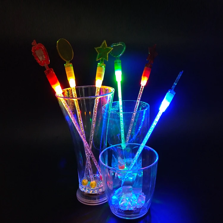 LED Light up Cocktail Drink Stirrer - Custom Plastic Swizzle Stick