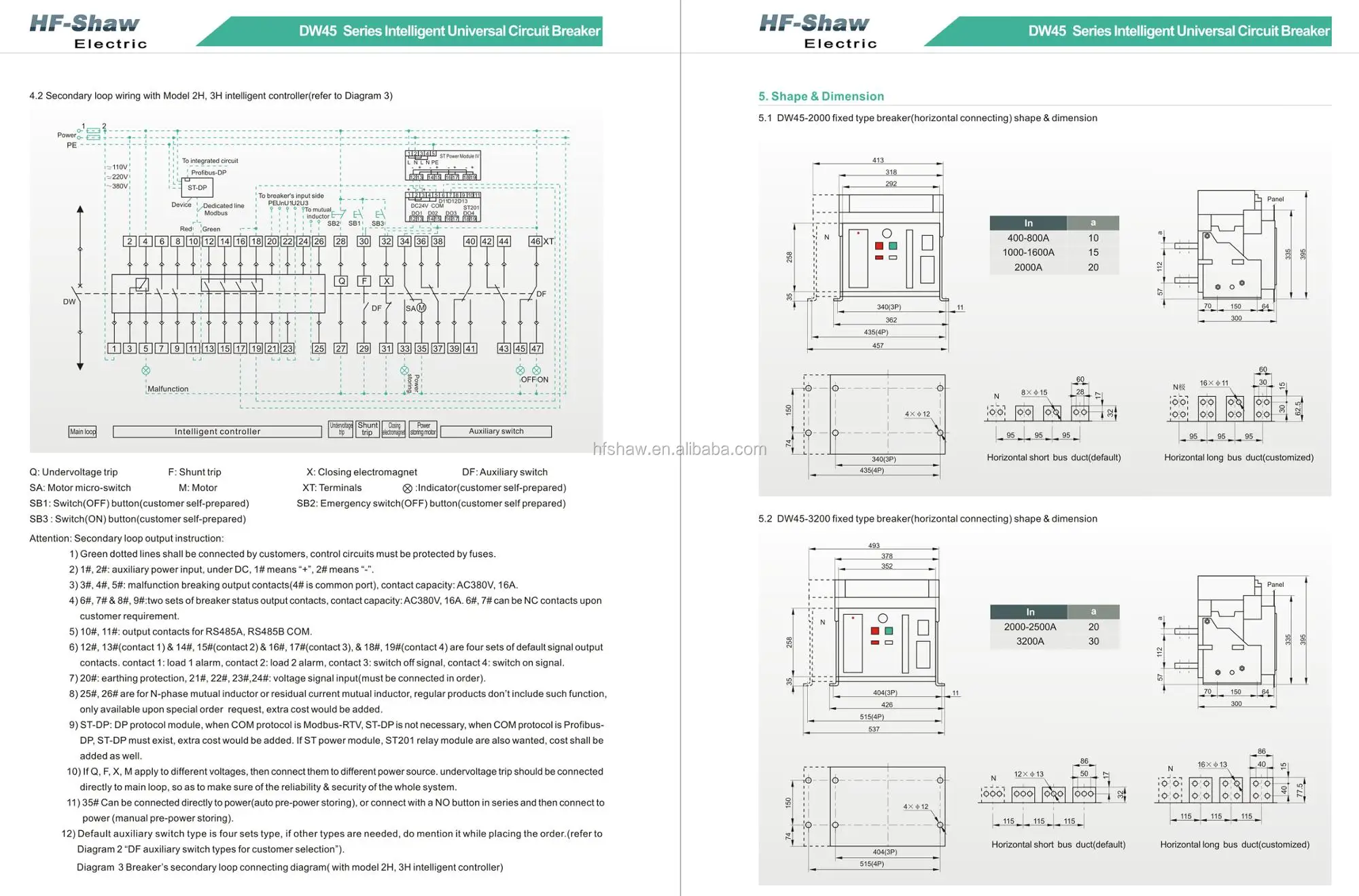 High Quality Dw45 Series Intelligent Universal Air Circuit Breaker Acb ...