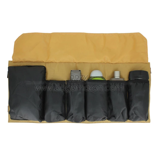 Portable Canvas Roll up Toiletry Bag for Men - Private Label Supplier