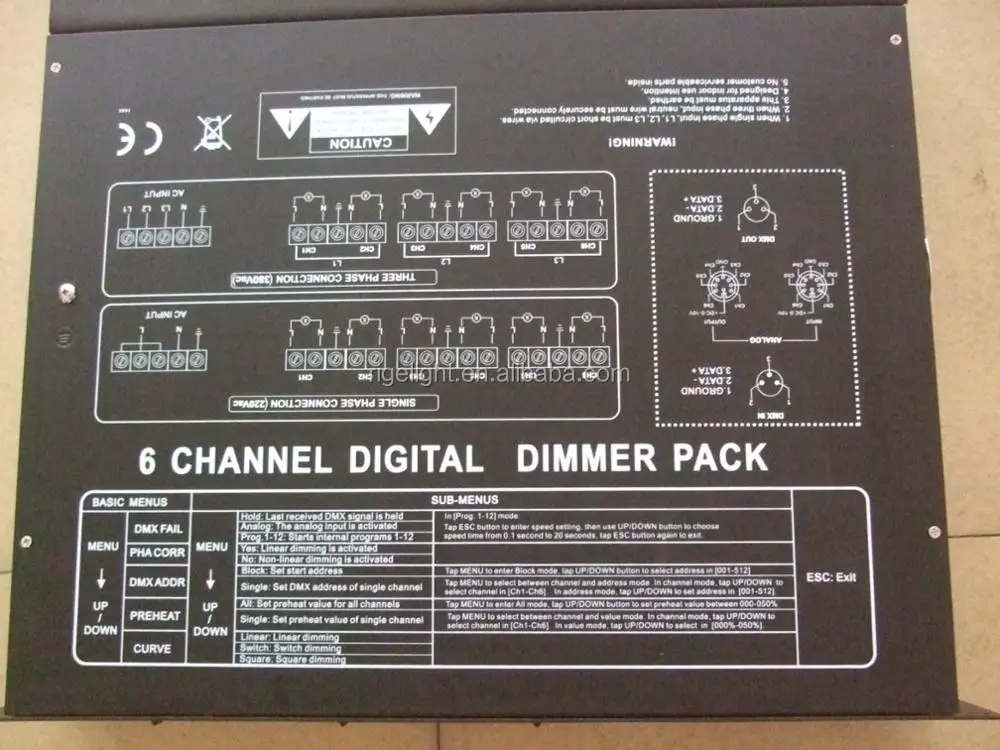 6 Channel Light Digital Dmx Dimmer Pack - Buy Dmx Dimmer 220v,6 Channel ...