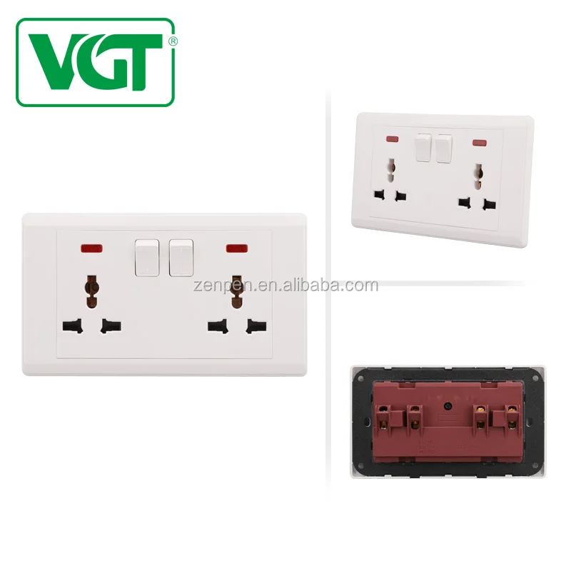 China Supplier Wall Socket 2 Gang 13a Switched Socket With Light Socket ...