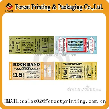 Thermal Ticket For Concert,Custom Printed Concert Tickets - Buy Concert ...
