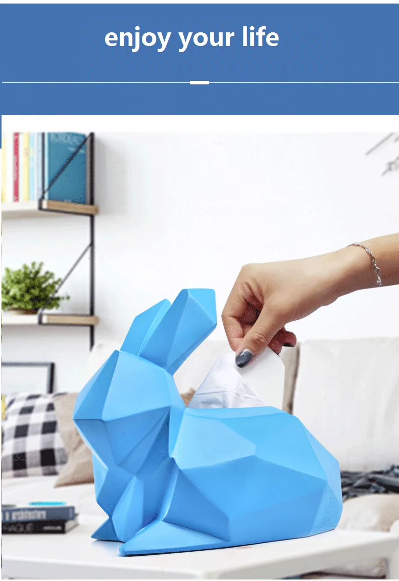 2019 New Arrival Simple Resin Rabbit Tissue Holder Napkin Box For Girls ...