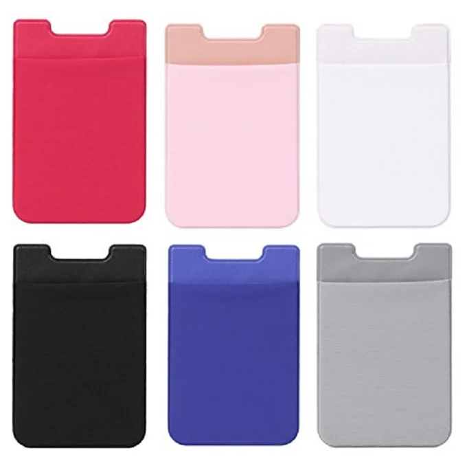 Cell Phone Credit Card Holder 3m Sticky Leather Pocket Card Wallet ...