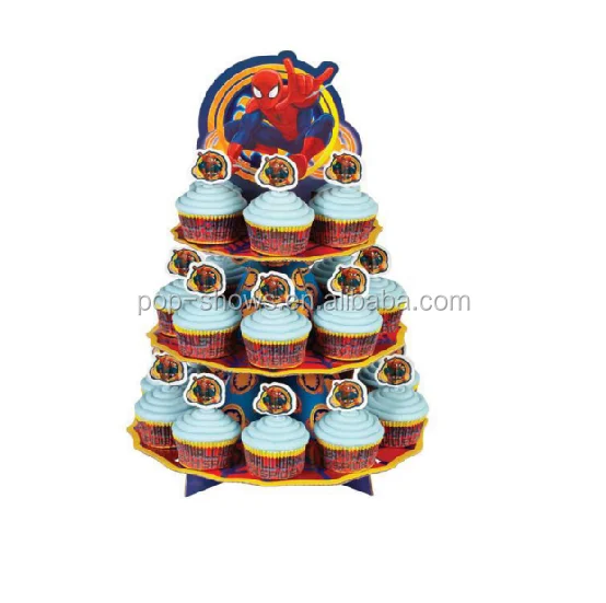 Custom Mooncake Cupcake Display Stands - 3 Tiers Spiderman