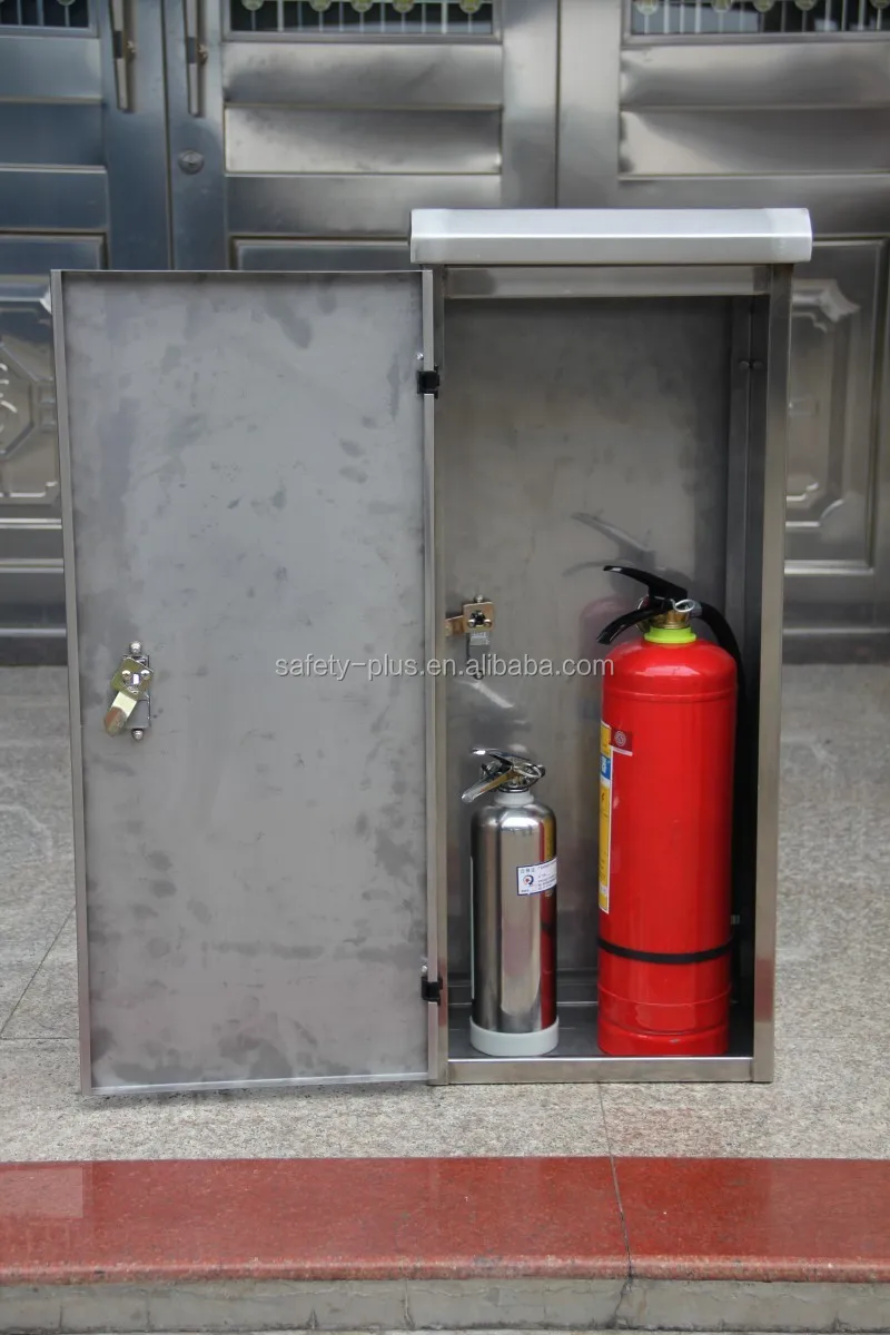 Stainless Steel Double Fire Extinguisher Cabinet with Floor Stand ...