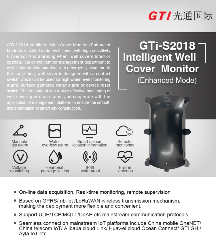 Outdoor Manhole Cover Intelligent Sensor Device Low Power Lora/nb Iot ...