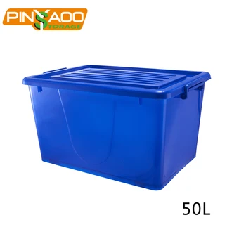 Superior Quality Blue Wheeled Large 50l Plastic Storage Box - Buy ...