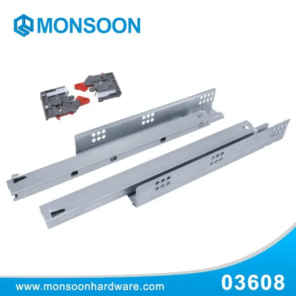 Side Mounted Metal Box Drawer Slide F Type Drawer Runner Construction ...