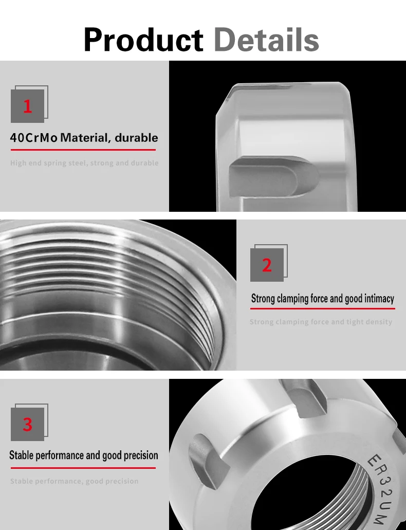 ER Nut Collets for CNC Tool Holders - Precision & Durability