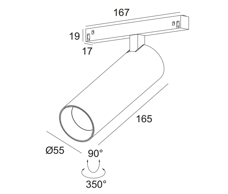 STUCCHI LOW VOLTAGE Telescopic Zoom DC48 Magnet Track Light