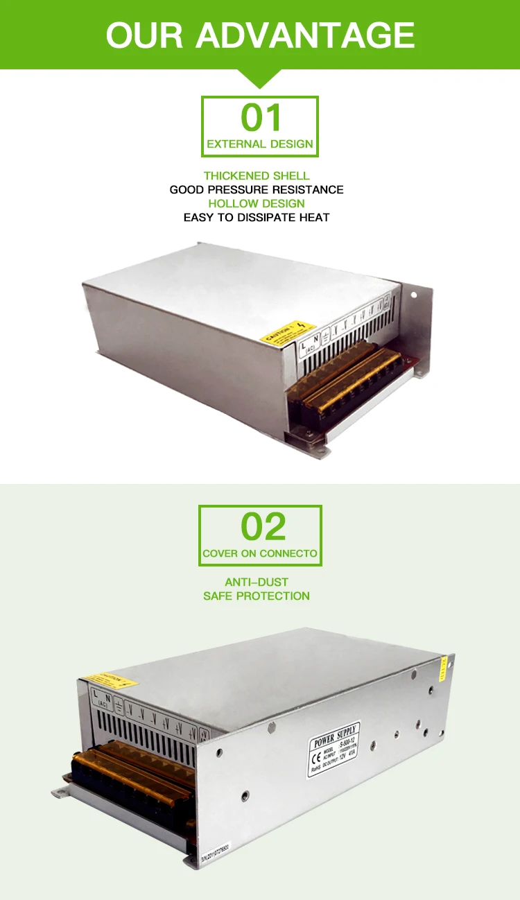500W Led Driver Ac 110~240v to Dc12v Led Switching Power Supply Led ...