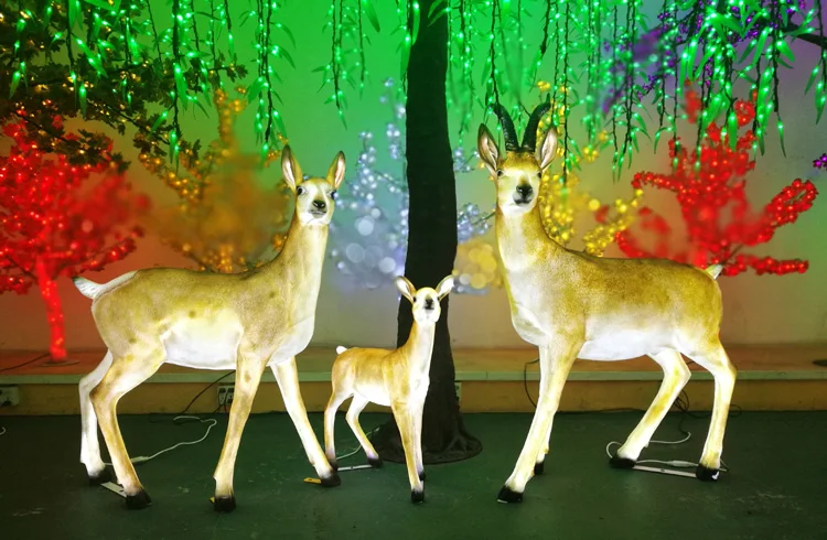 Outdoor Street Landscape Garden 3d Goat Decorations Led Christmas ...
