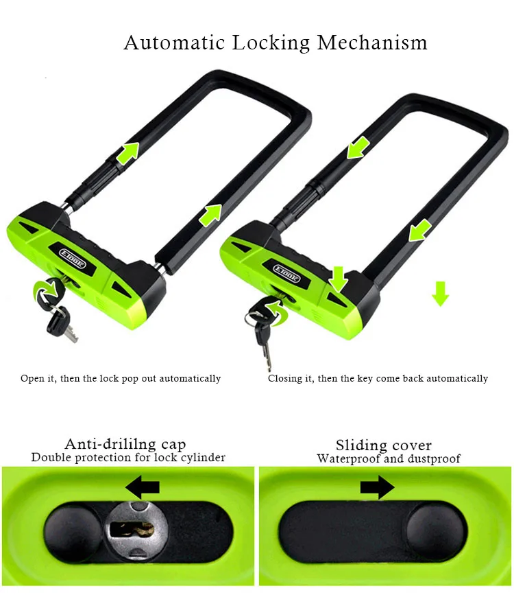 Etook 13mm Shackle U Shape U Lock Motorcycle U Lock Motorbike Lock With ...