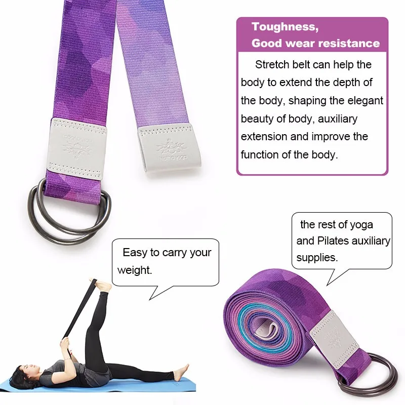 Cotton Fitness Yoga Straps Printed Yoga Strap For Stretching - Buy ...
