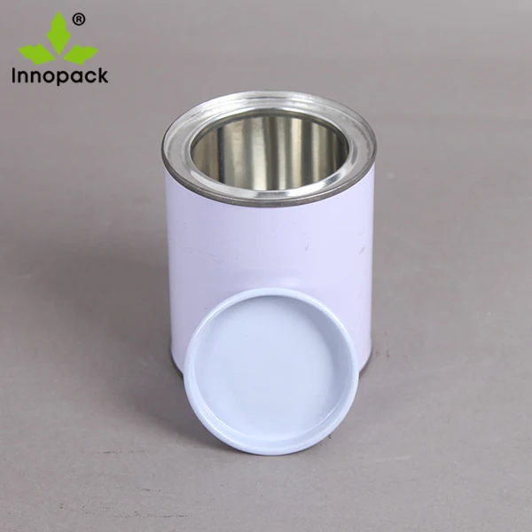 1 Quart Metal Container 1l Round Metal Tin Can Packing For Adhesive ...