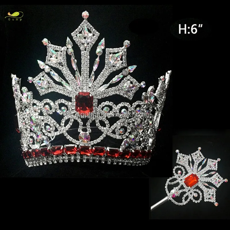 Wholesale Beauty Pageant Crown with Scepter Custom Tiara