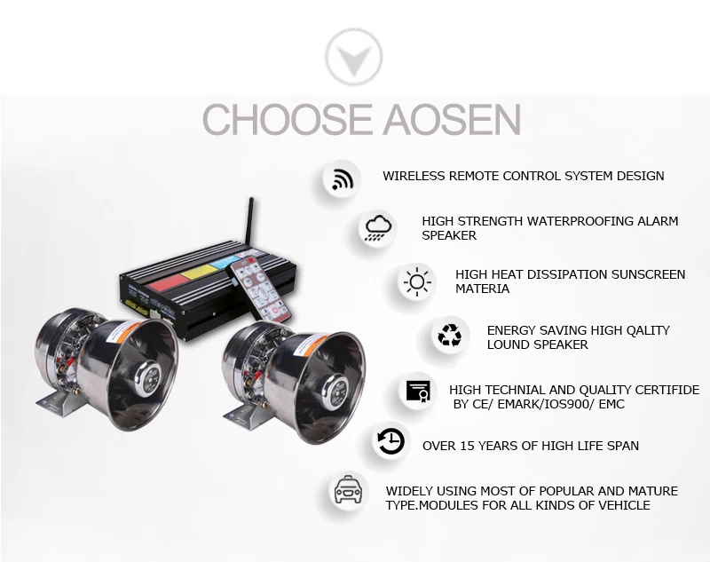 Wireless Signal As-5400 Remote Control Emergency Siren With 2 Speaker ...