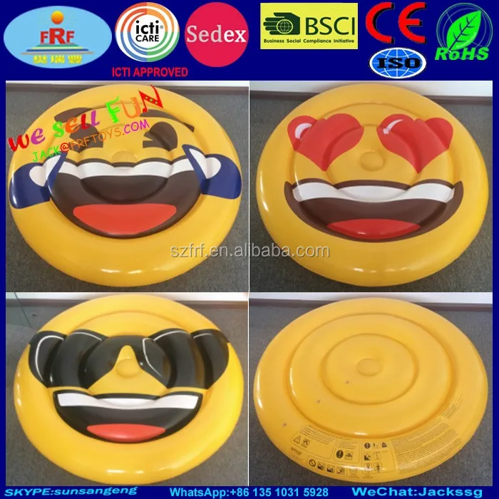 Summer Pool Party Swim Fun Giant Inflatable Smile Face Pool Float Raft ...