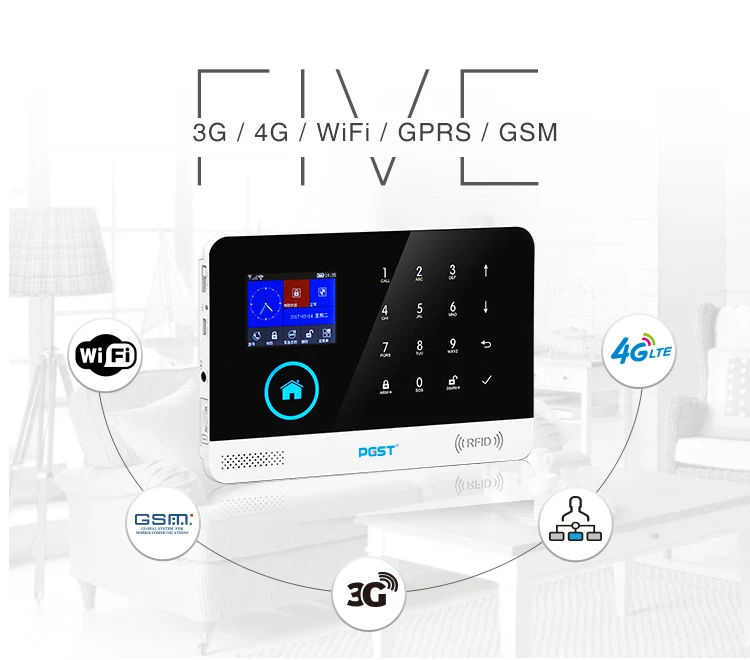 2020 Pgst Wifi Gsm 4g Wireless Burglar Anti Theft Home Security Alarm ...